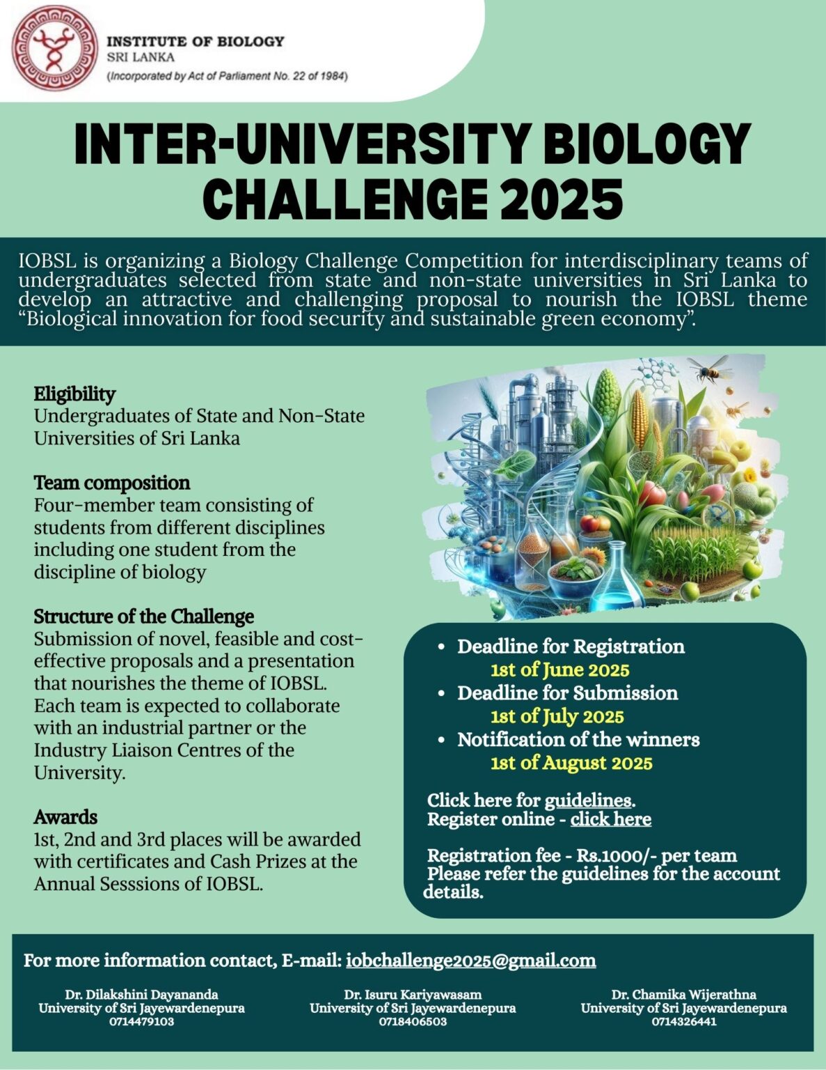 Inter-University Biology Challenge Competition 2025 - Institute of ...